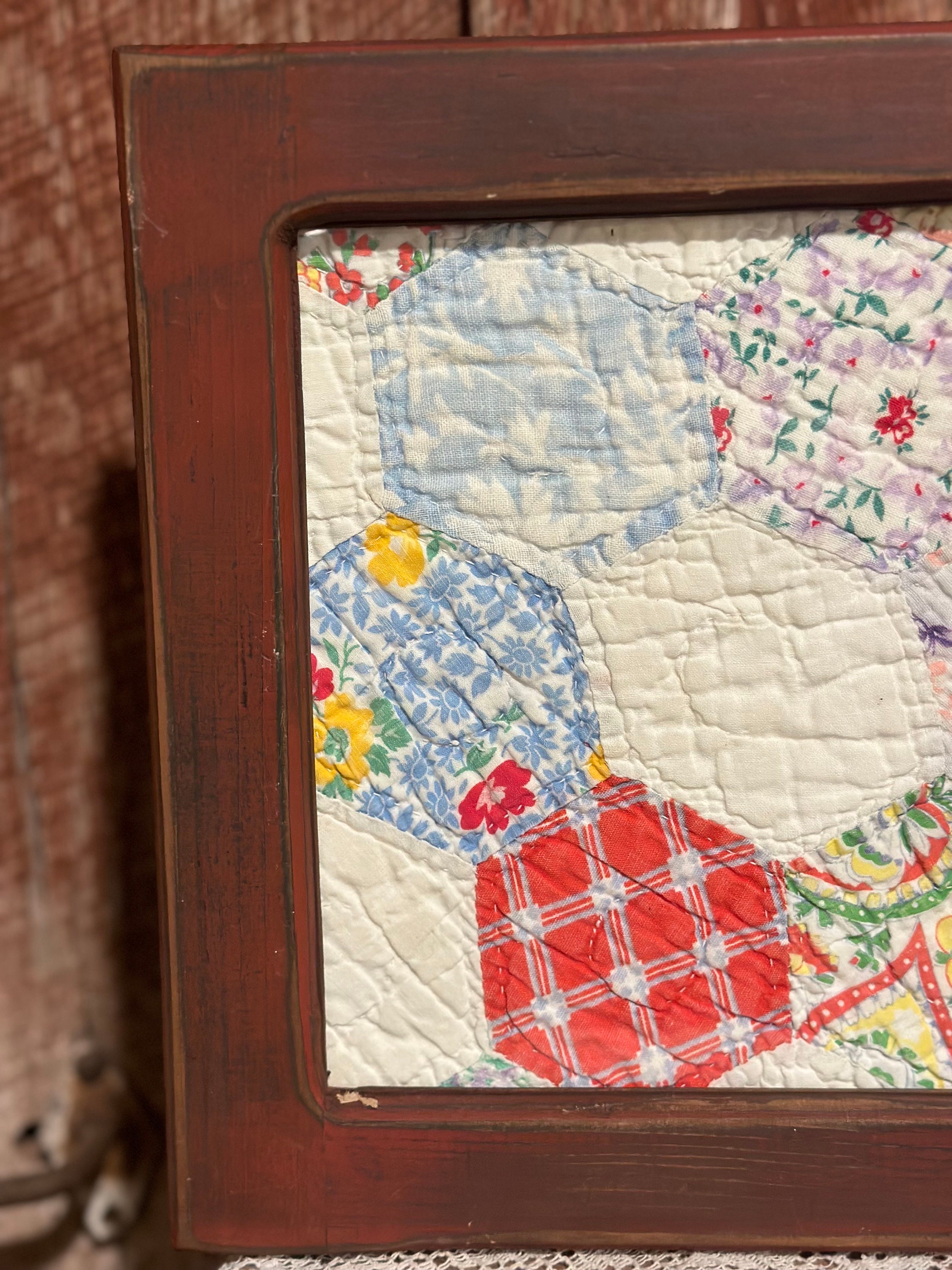 Antique Country Quilt in Repurposed Wood Frame - Etsy