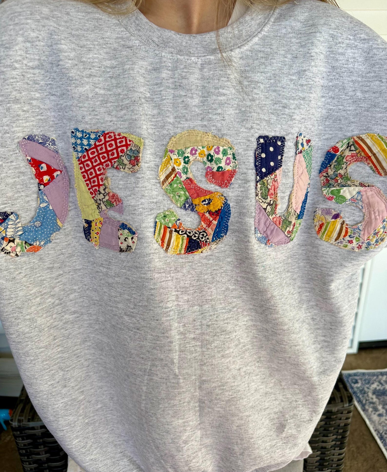 Quilted Vintage Crewneck Jesus Sweatshirt Rustic Cross Faith - Etsy