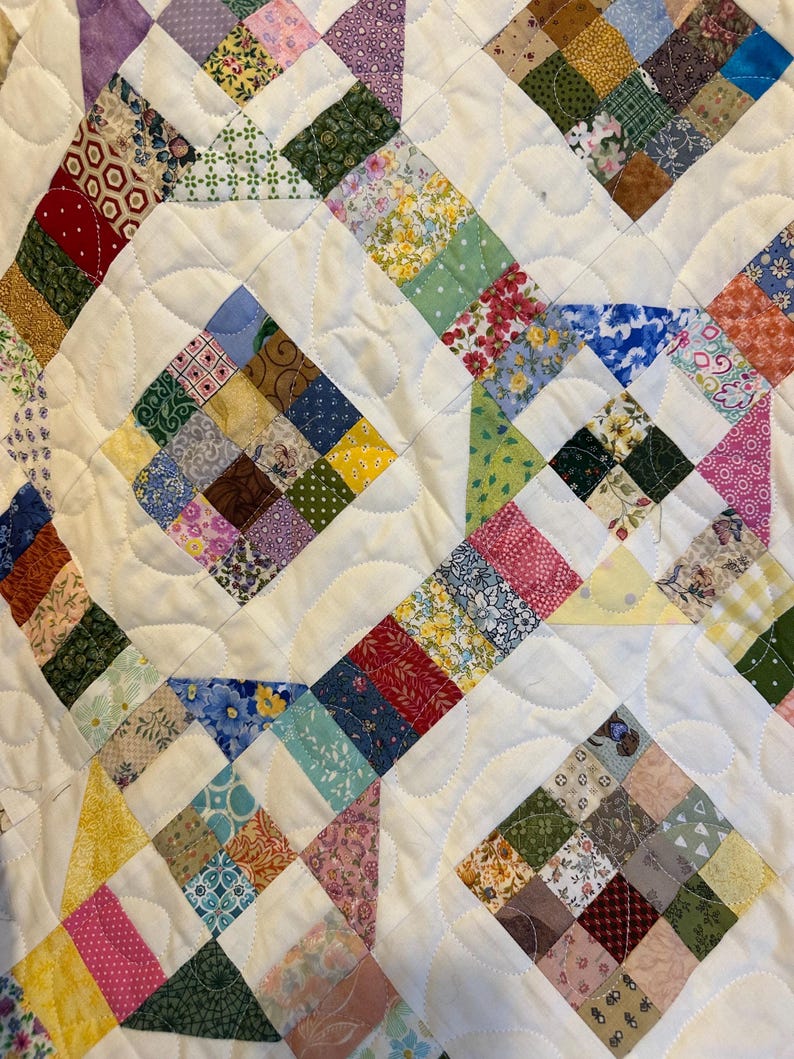 Patchwork Quilt: Farmhouse Cottagecore Bedding Handmade Grandmacore ...