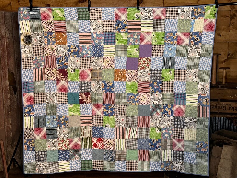 Vintage Patchwork Quilt, Farmhouse Country, Primitive Cozy, Colorful ...
