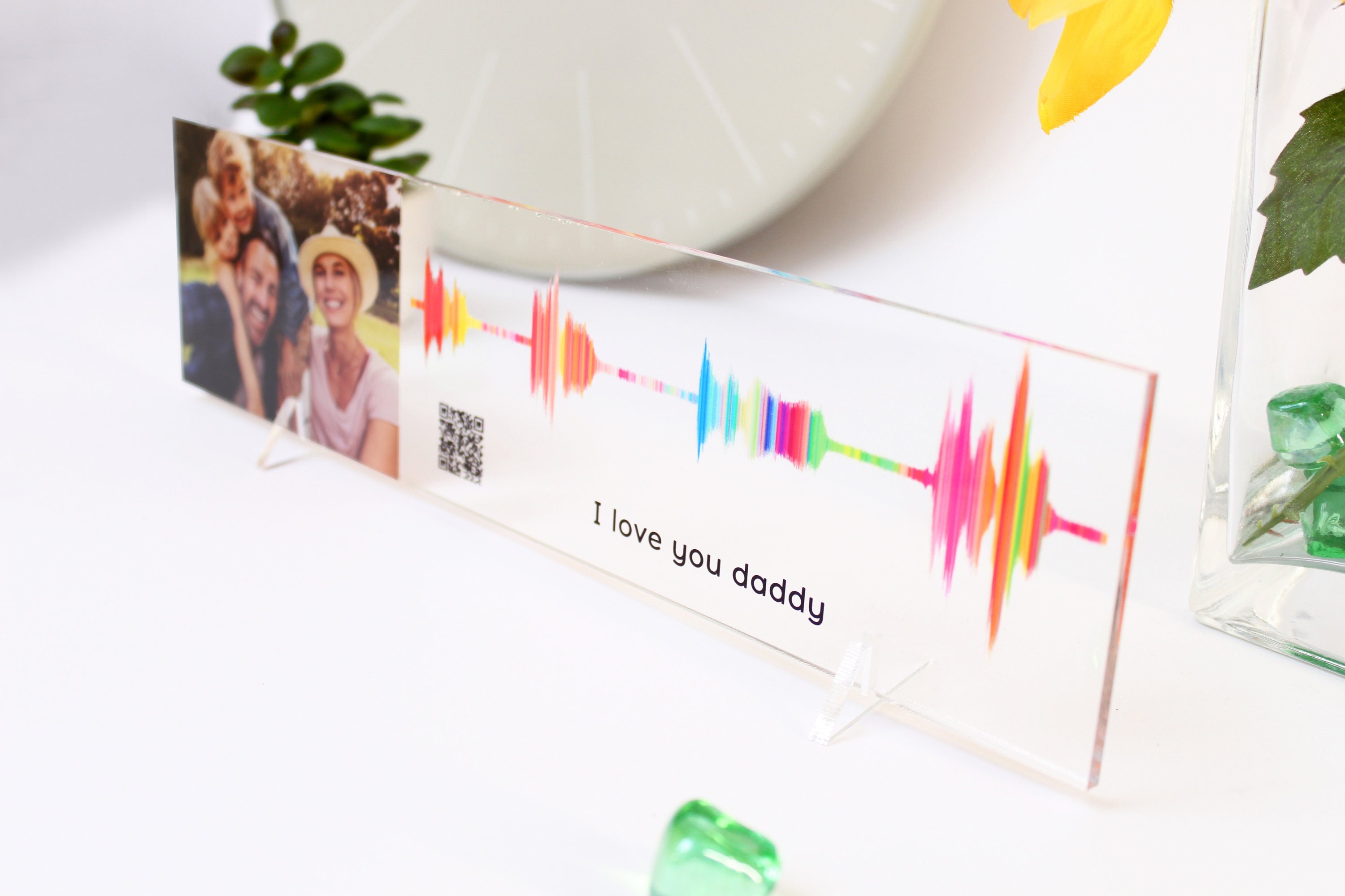 Printed acrylic plate with personal photos and music Sound | Etsy