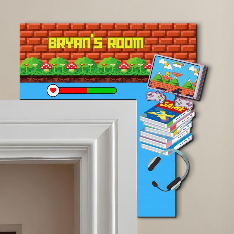 Personalized Video Game Wooden Door Corner Sign, Gamer Room Decor - Etsy