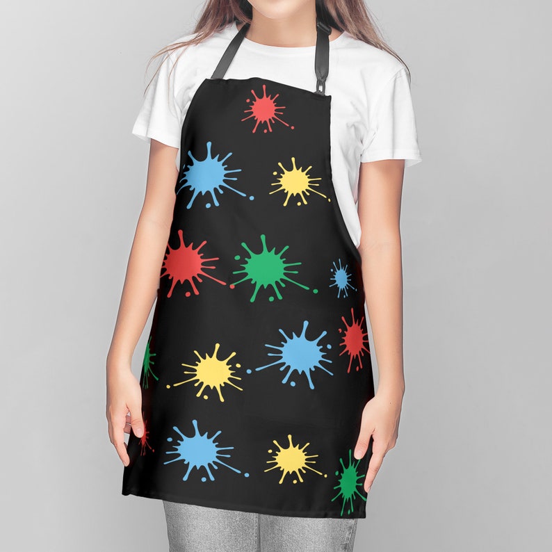 Personalized Paint Splatter Customizable Kitchen Apron and Artist's ...
