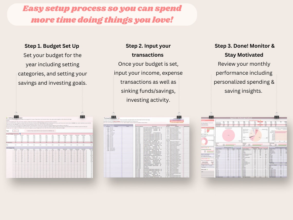 Simple Monthly Budget Template Separate Month Tabs Spending Insights ...