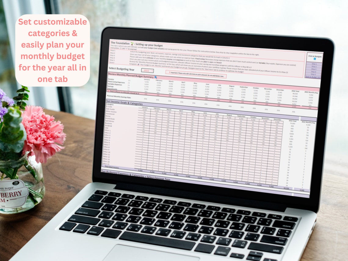 Simple Monthly Budget Template Separate Month Tabs Spending Insights ...