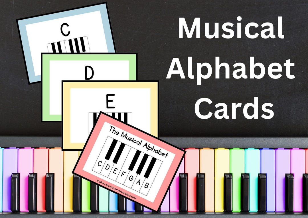 Musical Alphabet Flashcards With Bonus Posters - Etsy
