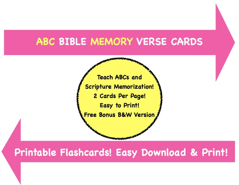 ABC Bible Memory Verse Card Printables - Etsy Australia
