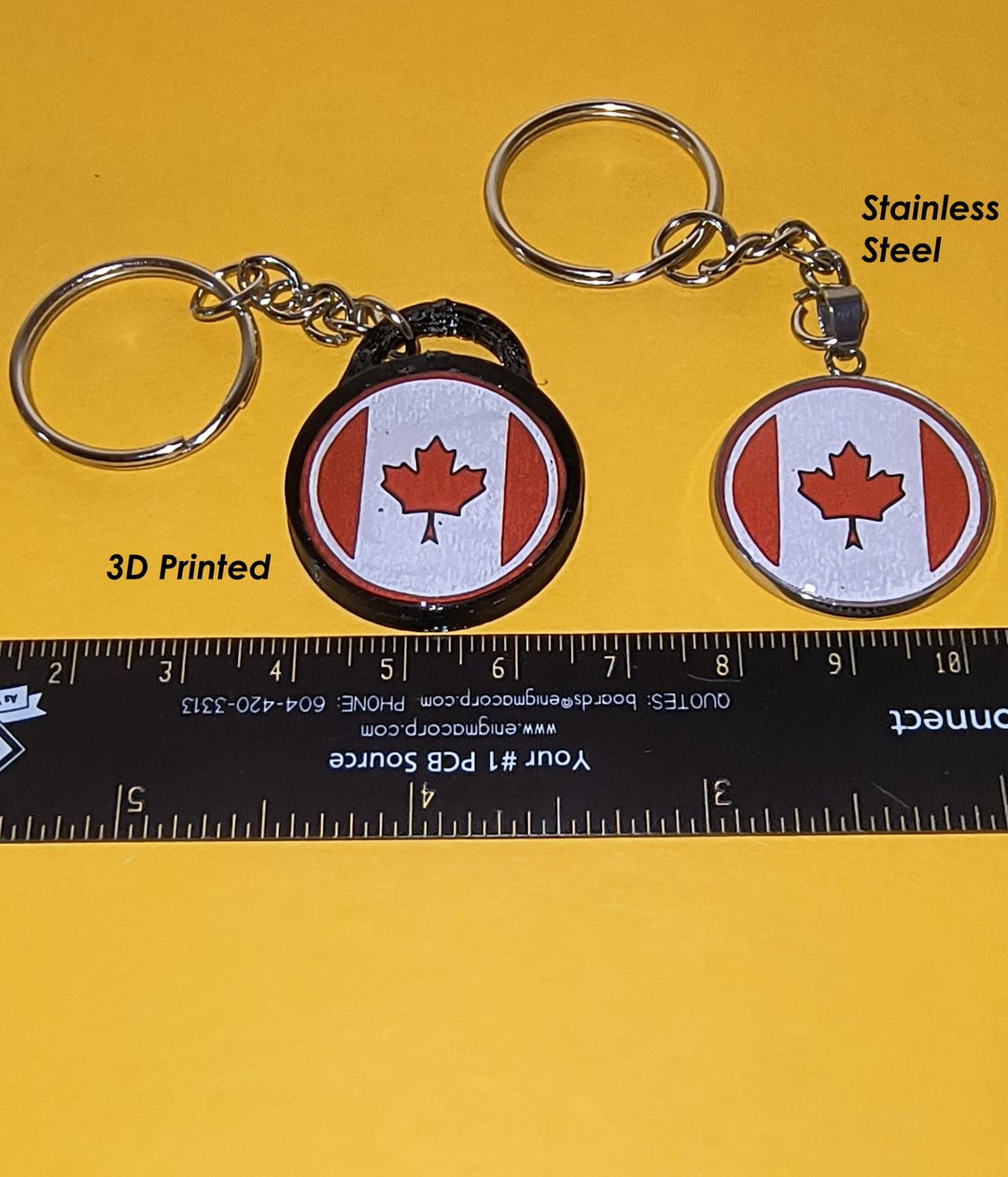 Canadian Flag, Key Ring, Key Charm, 26mm Diameter Approximately - Etsy