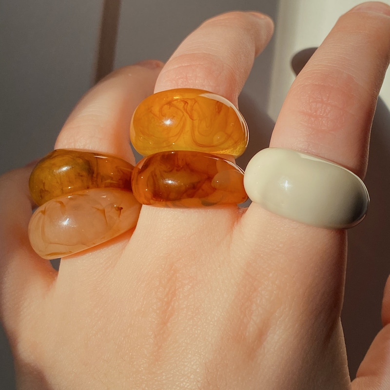 Chunky Resin Rings - Etsy