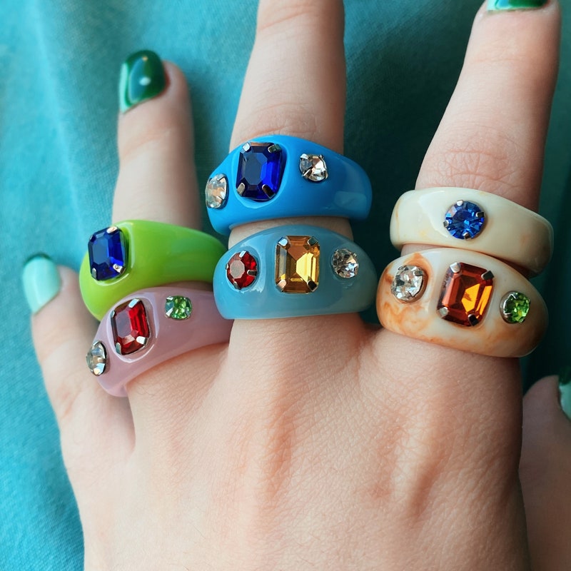 Chunky Resin Rings - Etsy