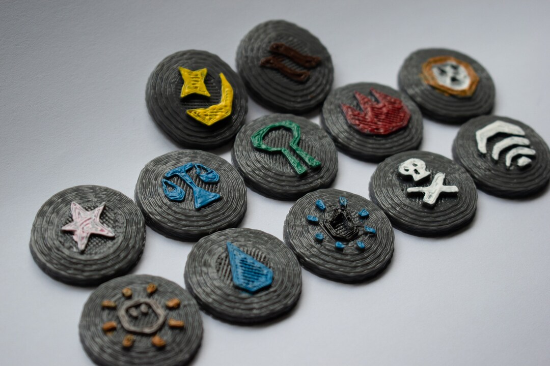 3D Printed Runescape Rune Set - Etsy