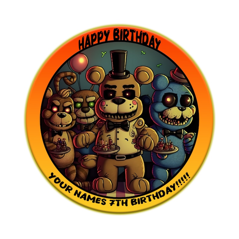 Five Nights at Freddy's Customizable Birthday Button FNAF PSD PHOTOSHOP ...