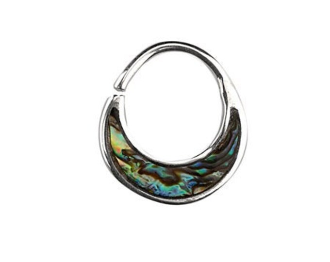 Abalone Sterling Silver Septum Ring Piercing 16 Gauge 1.2 Mm - Etsy