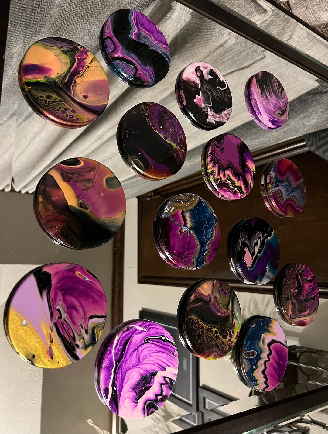 Vivid Color Bomb Acrylic Pour Coasters, Set of 4 - Etsy