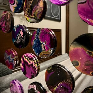 Vivid Color Bomb Acrylic Pour Coasters, Set of 4 - Etsy