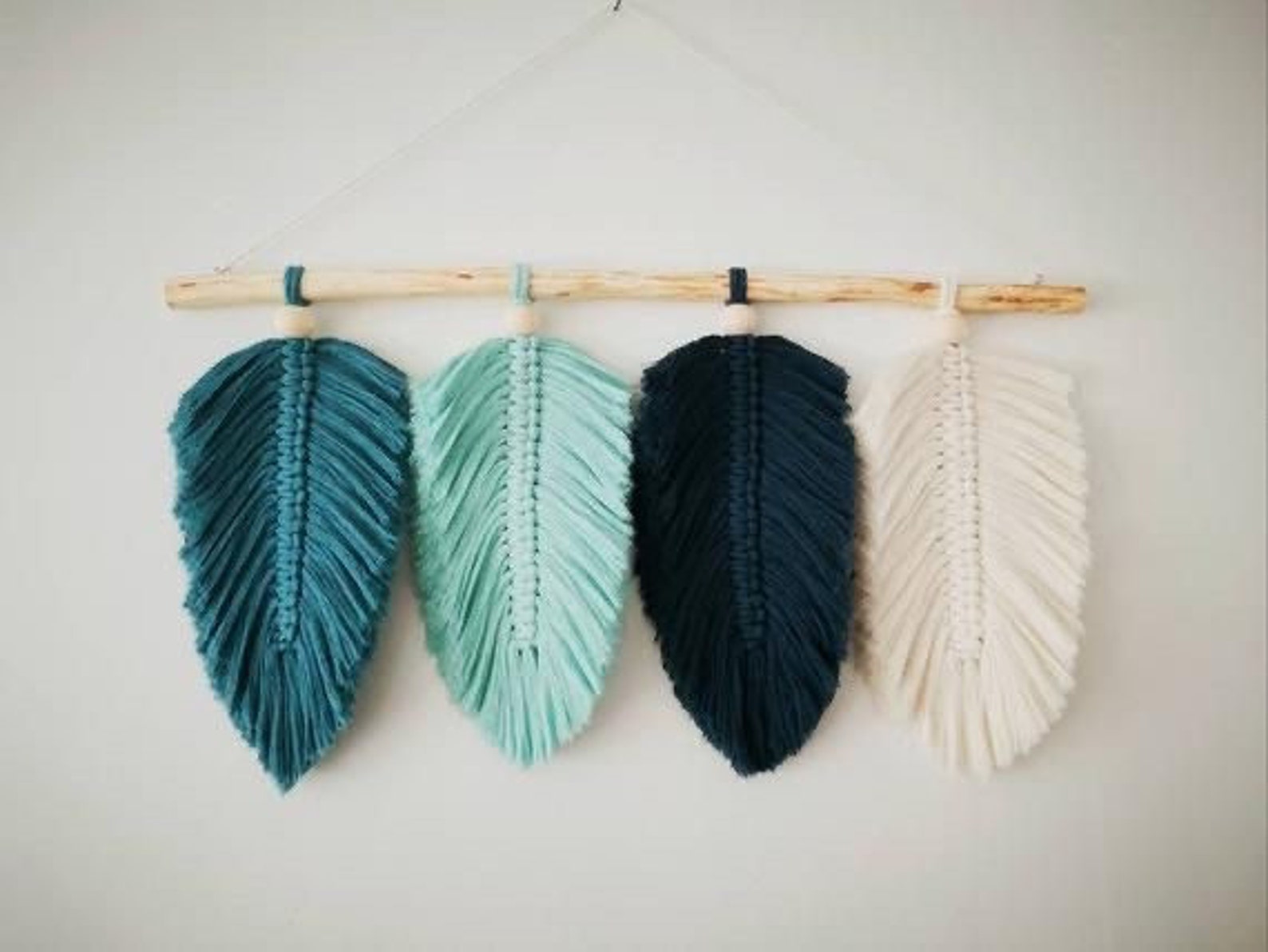 DIY Macrame 3 X Feathers Wall Hanging KIT 28 X 30cm - Etsy