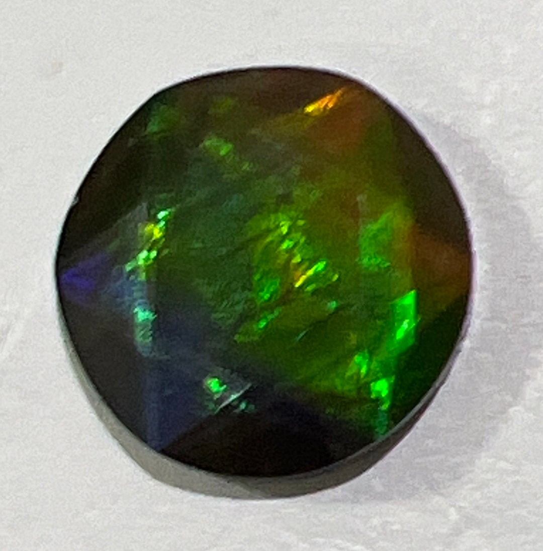 Faceted Round Ammolite Triplet - Etsy
