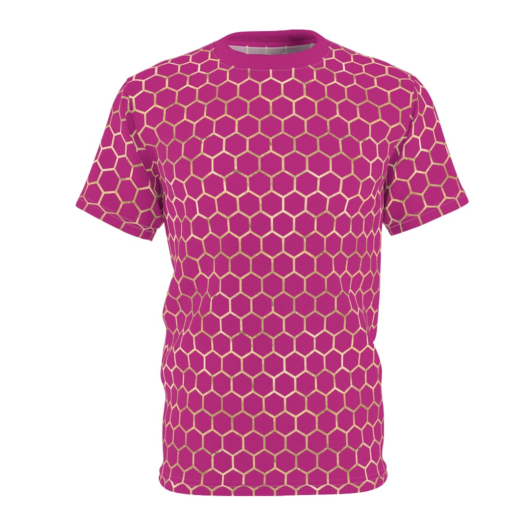 Pink Honeycomb Print T-shirt: Botanical Bee Garden Gift - Etsy