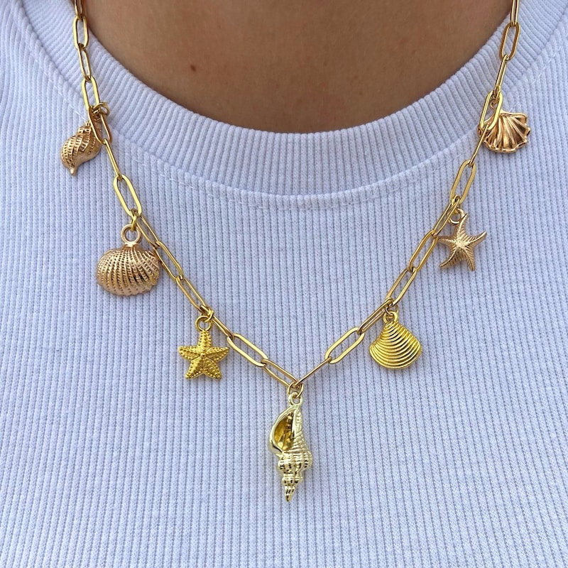 Gold Charm Necklace - Etsy