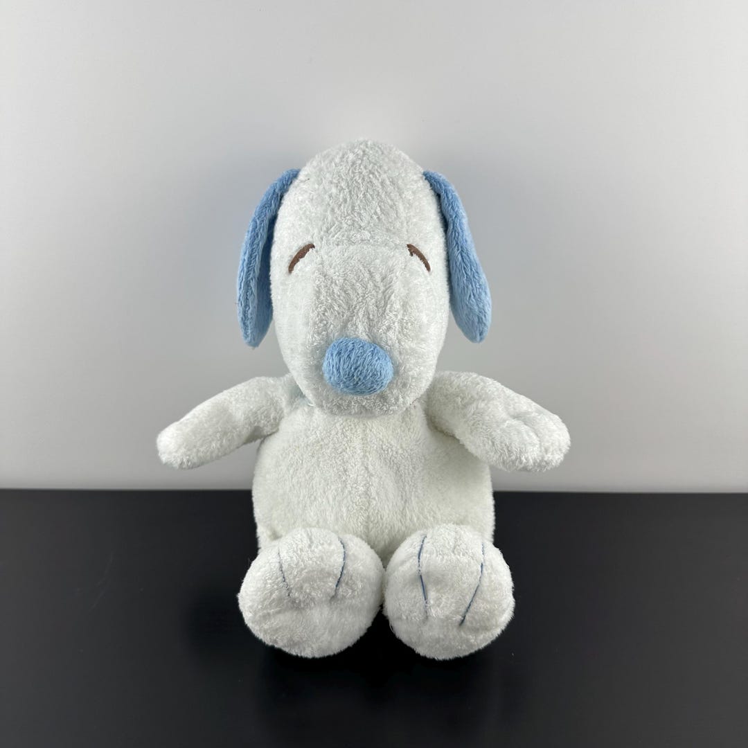 TY Pluffies Peanuts Snoopy Blue and White Puppy Dog Plush Stuffed ...