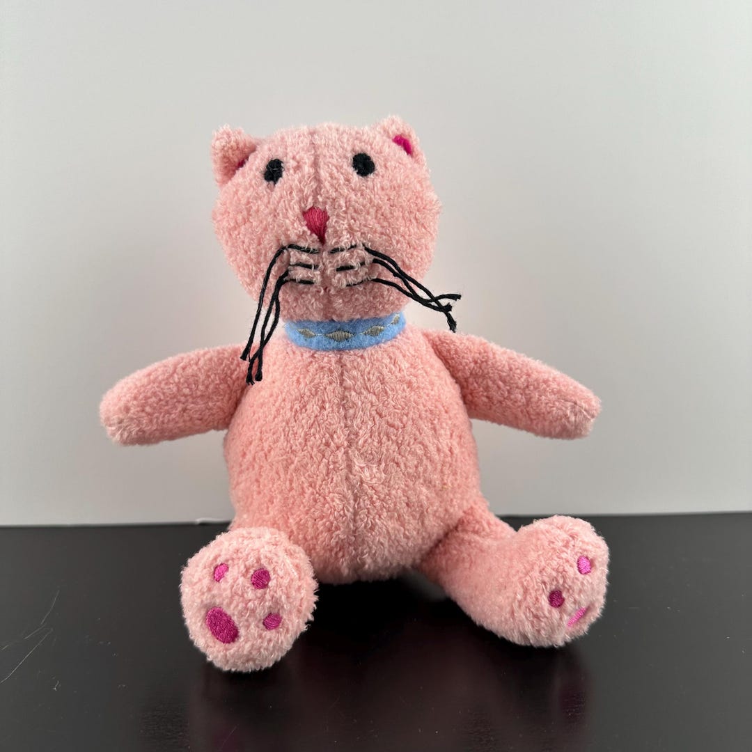 Vintage Baby Gap Pink Kitty Cat Plush Meows Whiskers Stuffed Animal ...