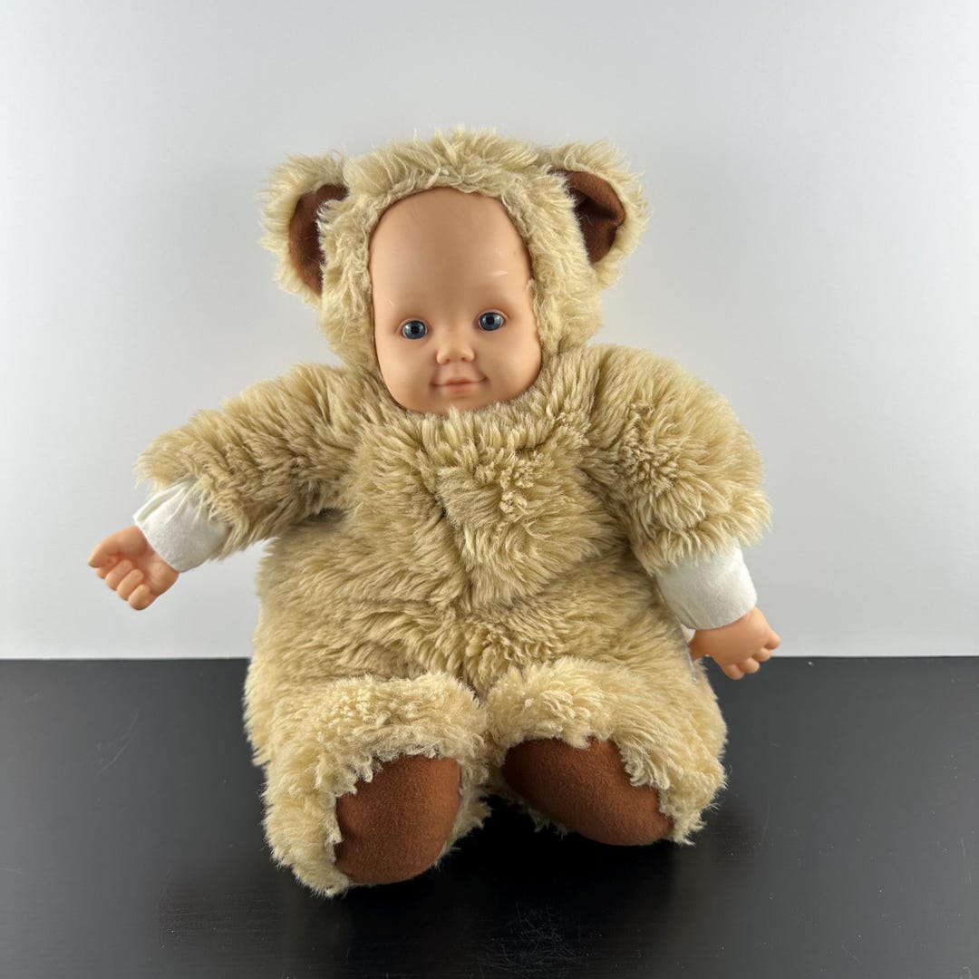 Vintage Anne Geddes Plush Teddy Bear Rubber Face Hands Blue Eyes 15 ...