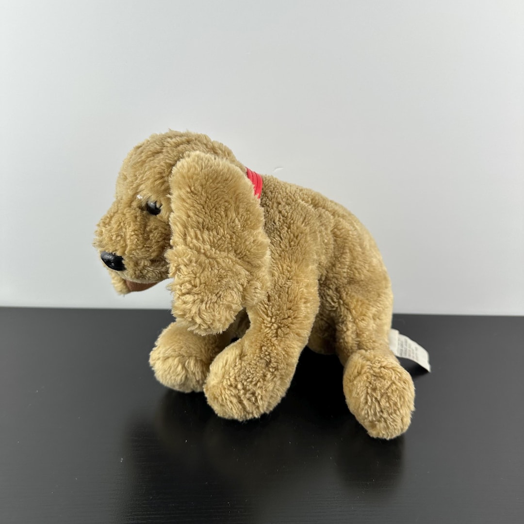 Vintage Gund Puddles Tan Plush Puppy Dog Red Collar Golden Lab Stuffed ...