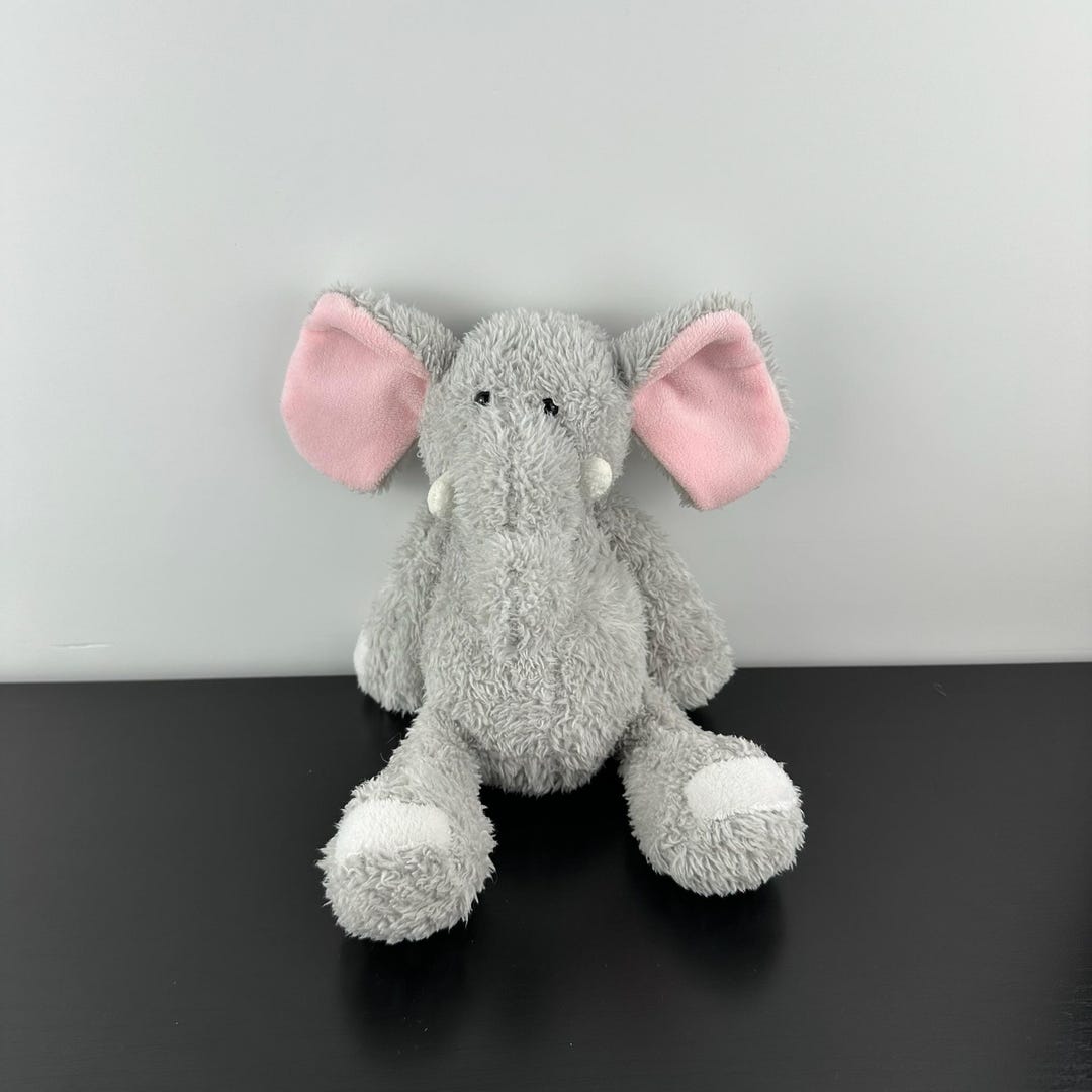 Ganz Rare Tubby Tummies Elephant 10” Gray Pink Plush Stuffed Animal ...