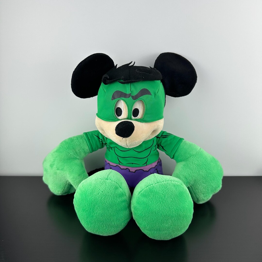 Disney Rare Marvel Mickey Hulk Super Hero Squad 14” Plush Stuffed ...
