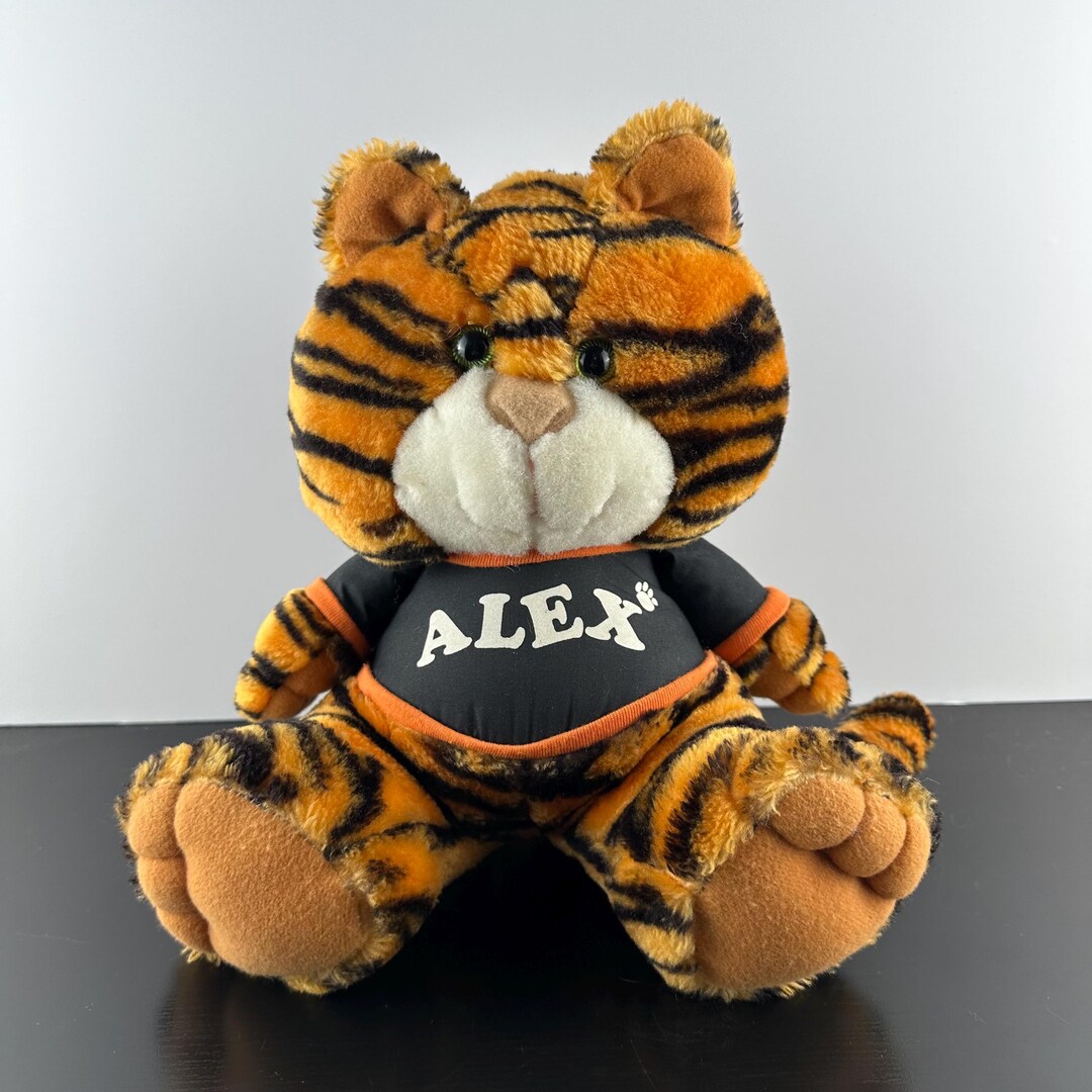 Vintage 1993 AVON Alex the Roaring Purring Sound Orange Tiger 10" Plush ...