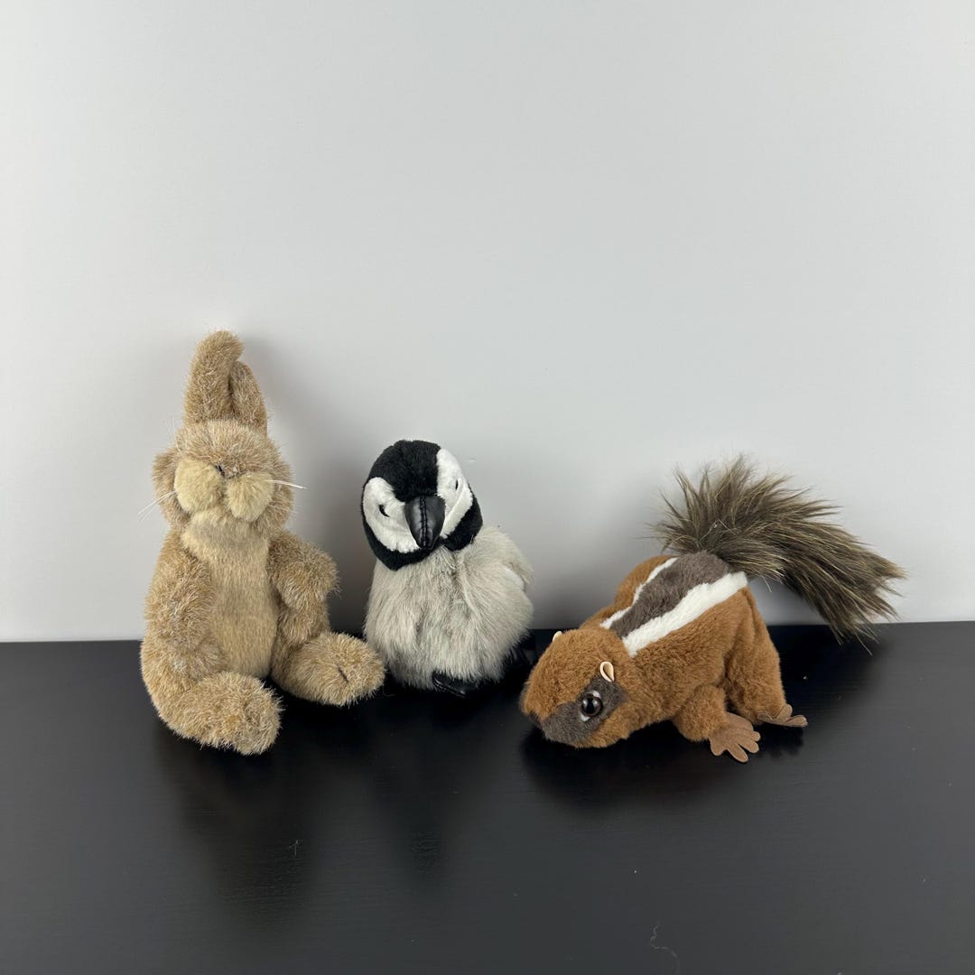Folkmanis Lot of 3 Finger Puppets Mini Chipmunk Baby Emperor Penguin ...