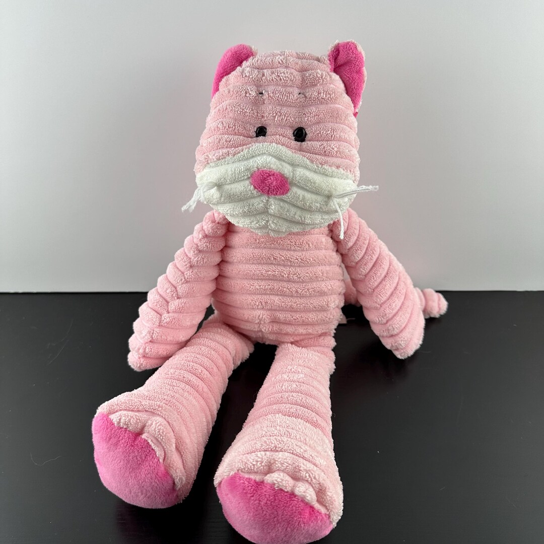 Vintage Ganz Cord Critters Pink and White Cat Kitty Plush Stuffed ...