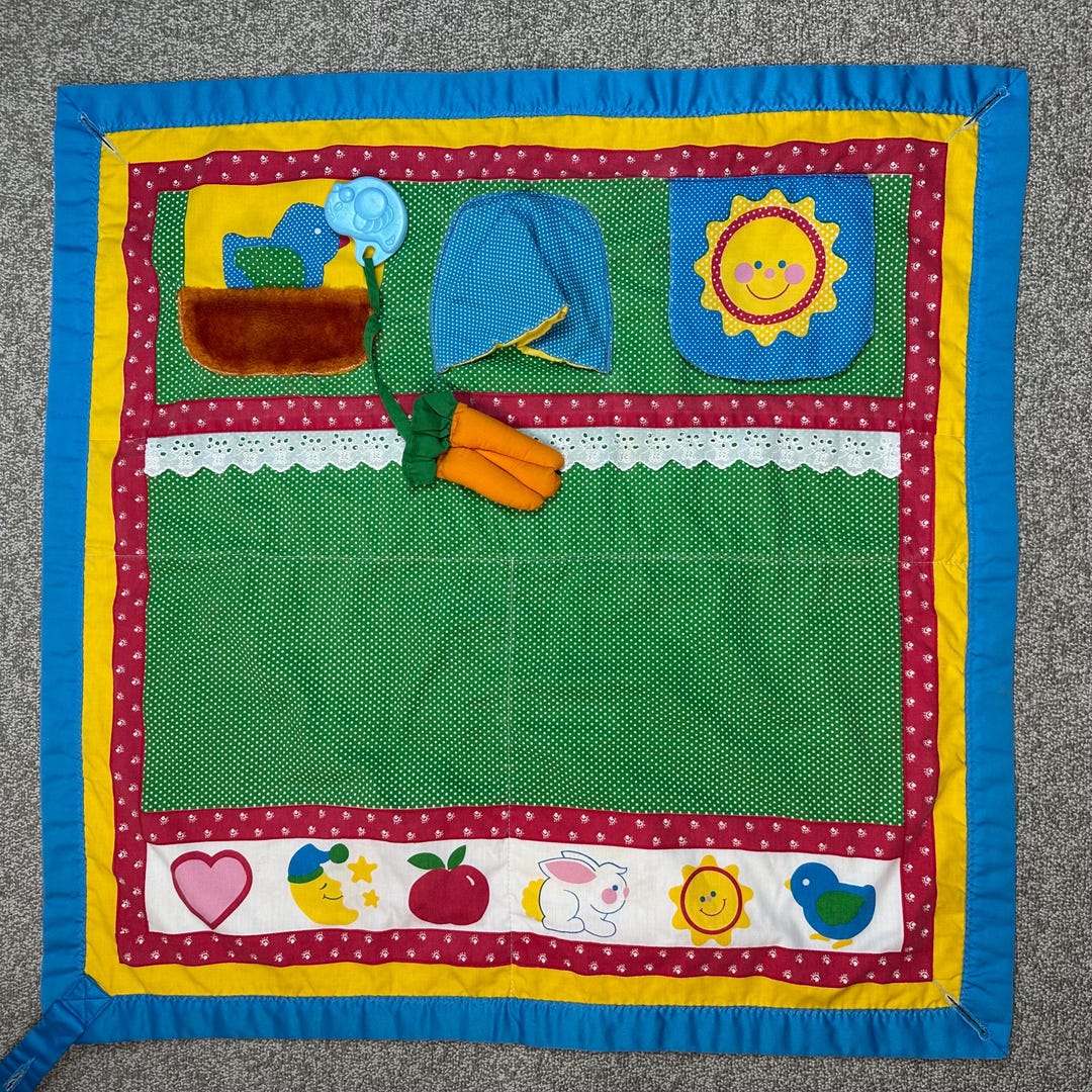 Vintage 1985 Playskool Fold N Go Baby Play Mat Activity Quilt Blanket ...
