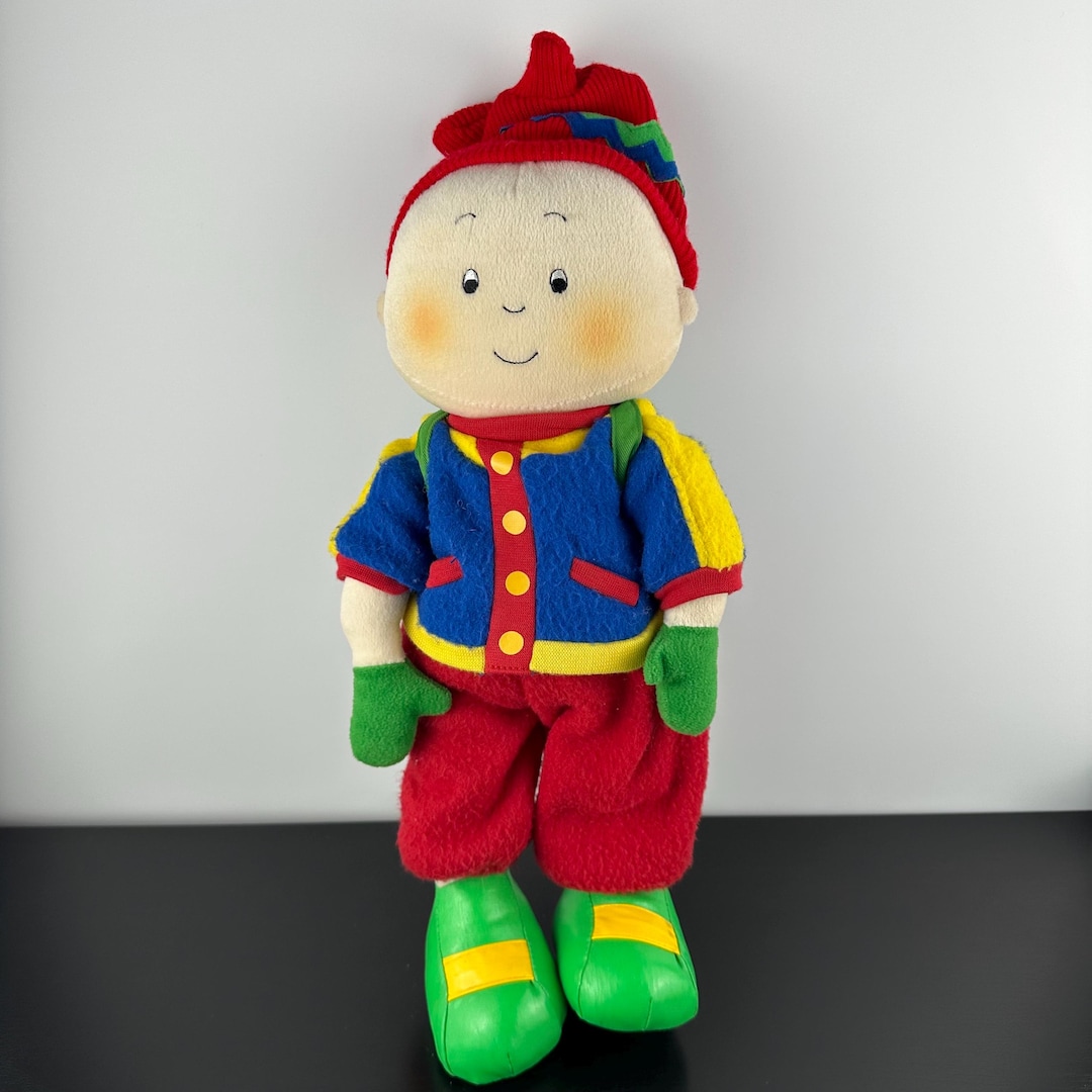 Caillou Poseable Plush Cinar 16” Backpack Fleece TV Show Kids Vintage ...