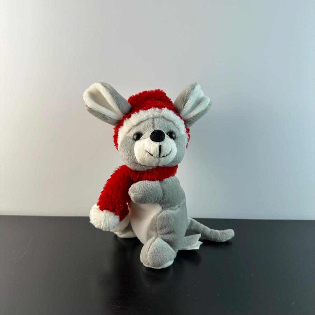 Vintage 2001 Sears Christmas Mouse Plush Stuffed Animal 8” - Etsy