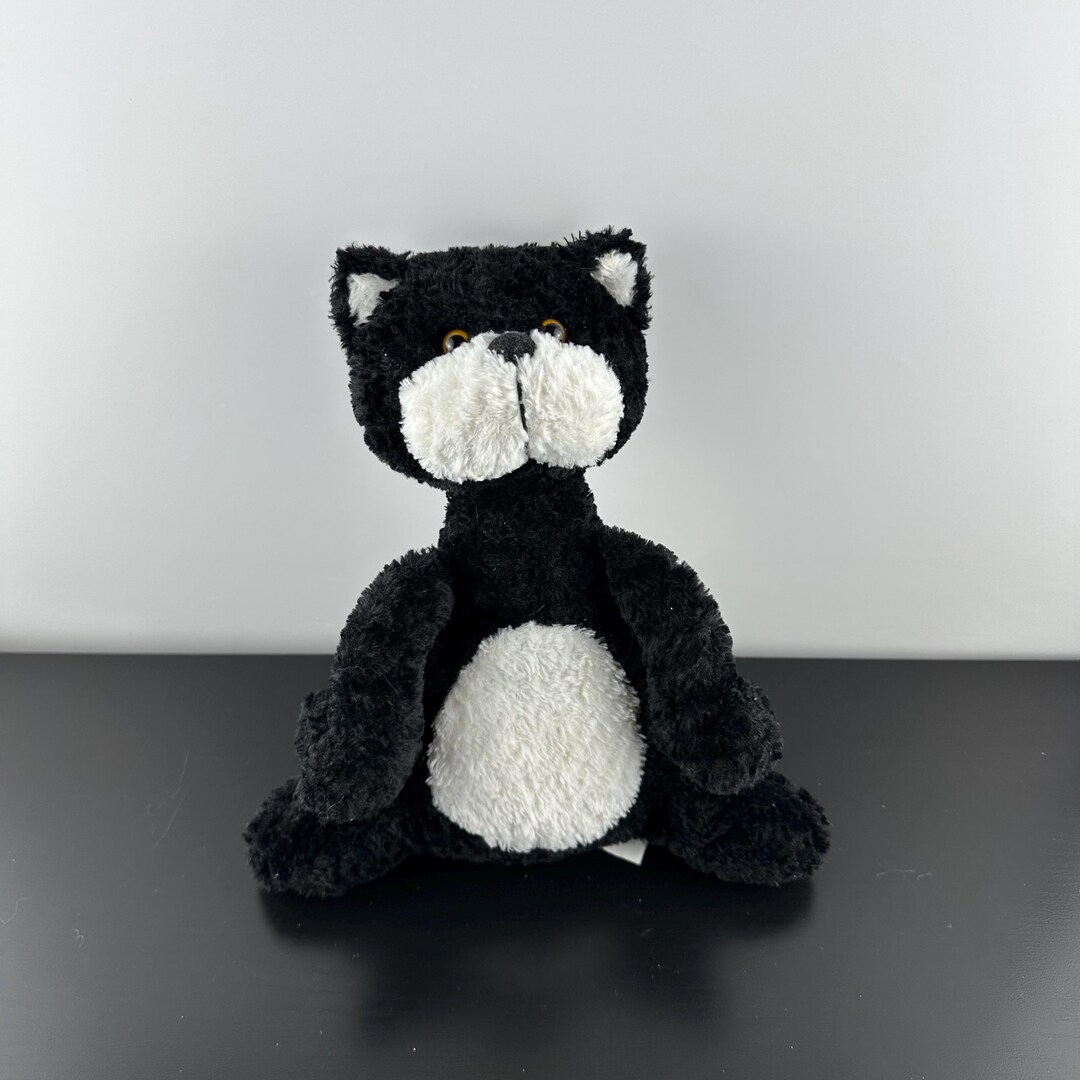 Russ Berrie Scratch the Cat Plush Stuffed Animal Black White Tuxedo ...