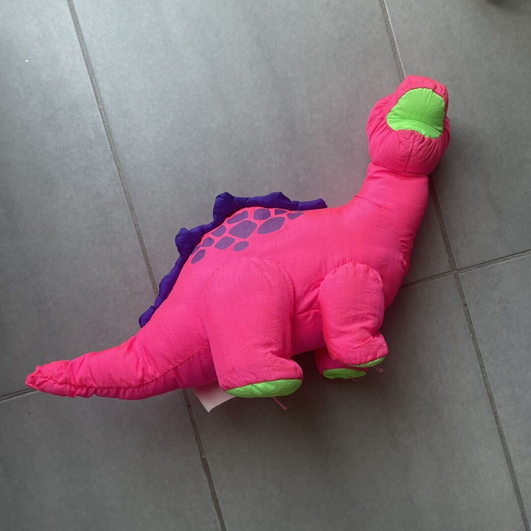 Fisher Price Vintage Pink Dinosaur Brontosaurus Puffalump Nylon Stuffed ...