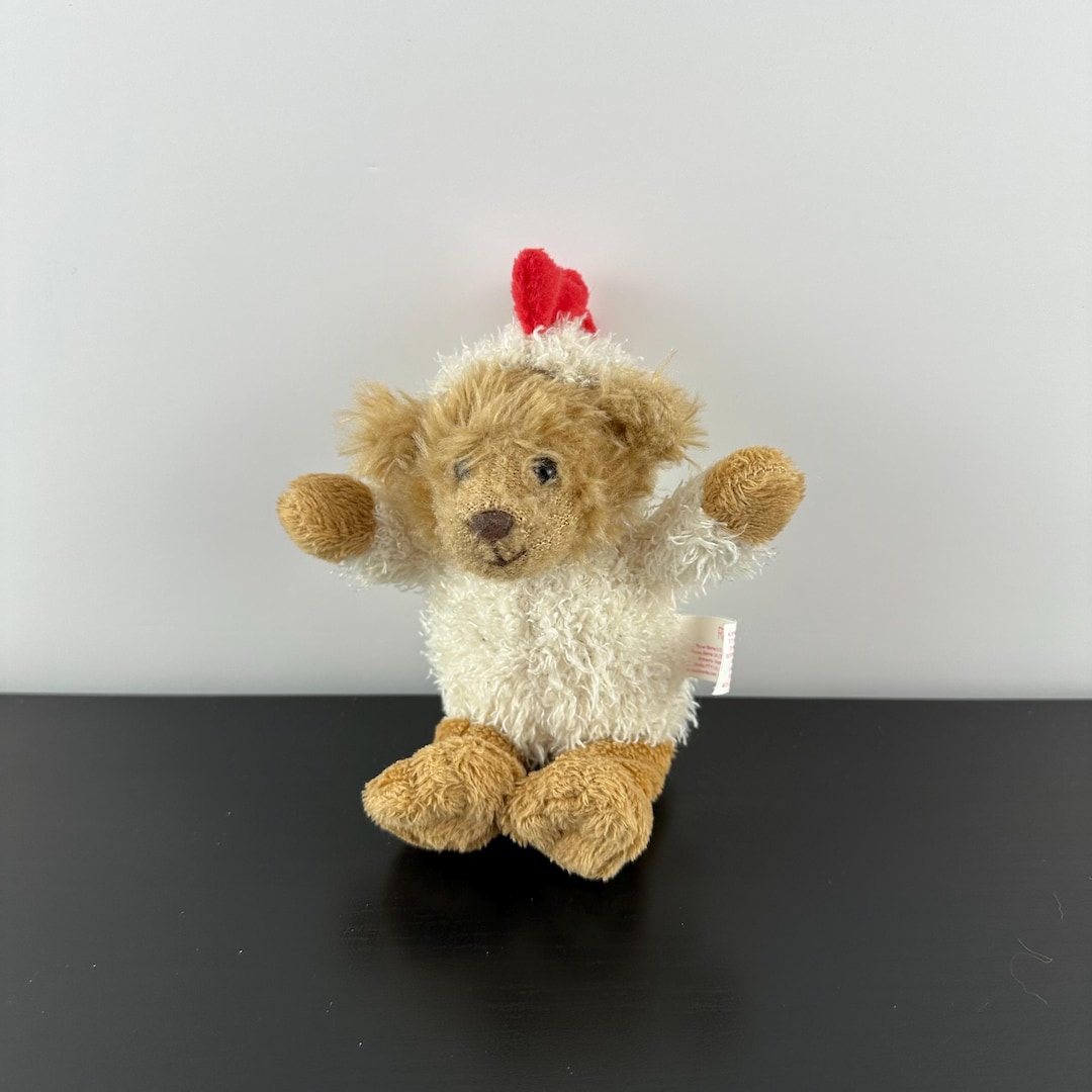 Vintage Russ Berrie Teddy Bear Chicken Outfit Costume Small Plush ...
