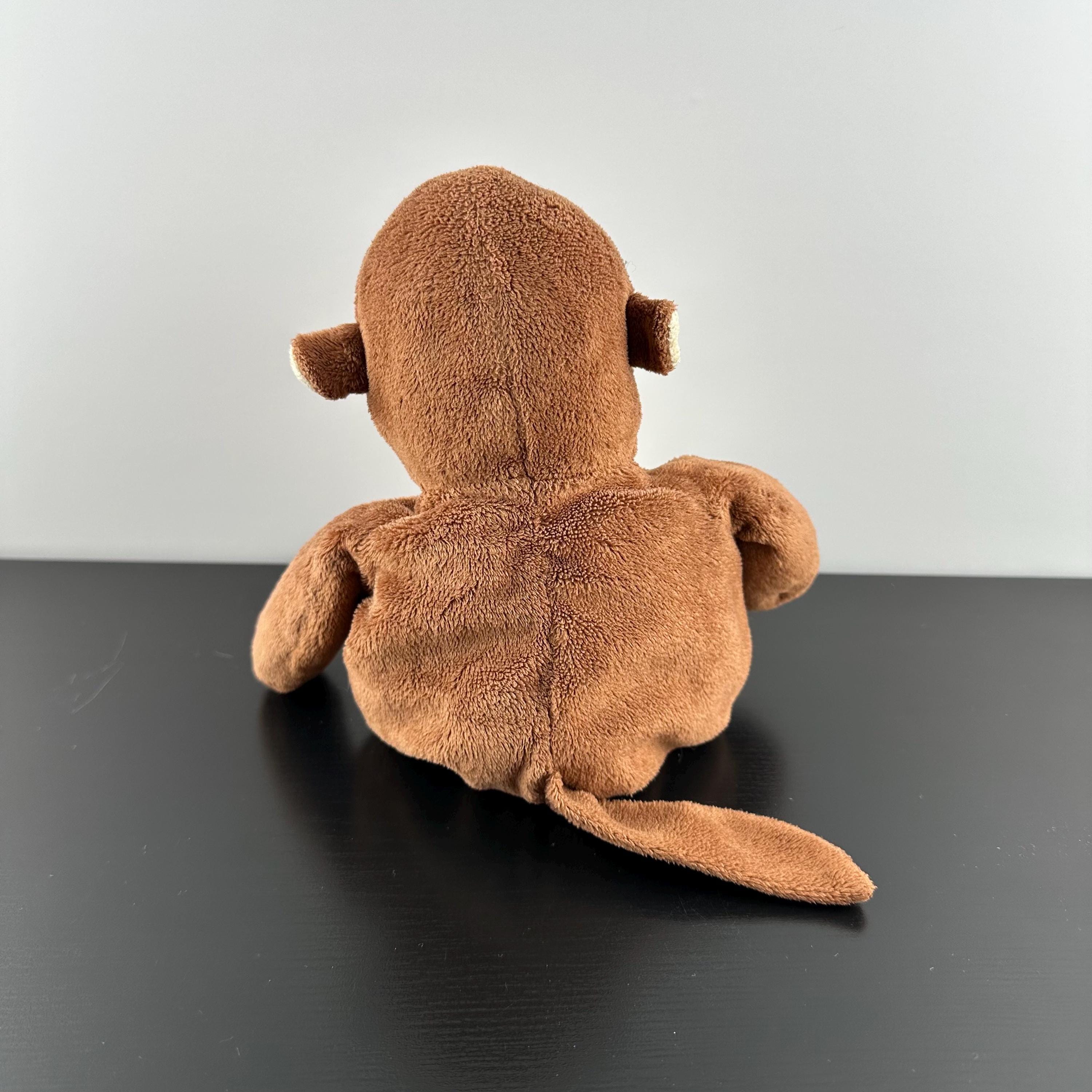 Vintage TY Pluffies Collection Dangles the Brown Monkey 10” RARE Plush ...