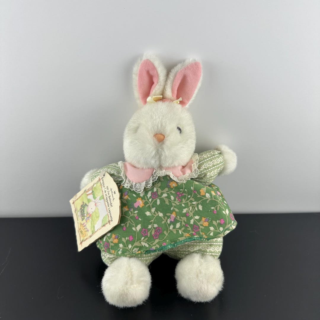 Hallmark Vintagw 1985 Easter Bunny Rabbit Belinda Green Dress Plush ...