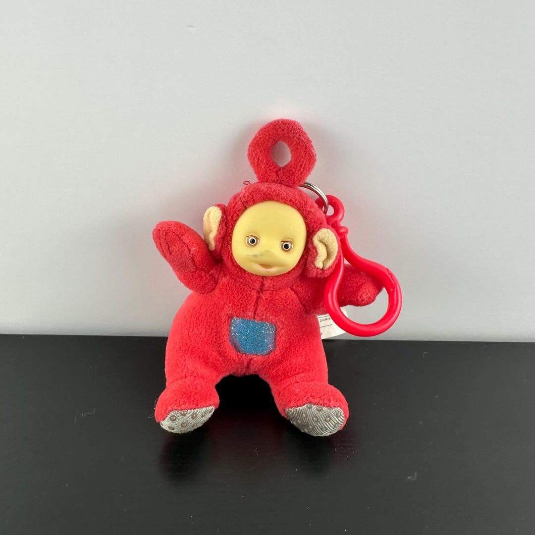 Vintage 90s Teletubbies Po Red Keychain Clip Plush Hanging 4.5” Sitting ...