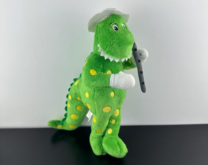 The Wiggles Dorothy Green Dinosaur Holding Flute Plush Stuffed Animal ...