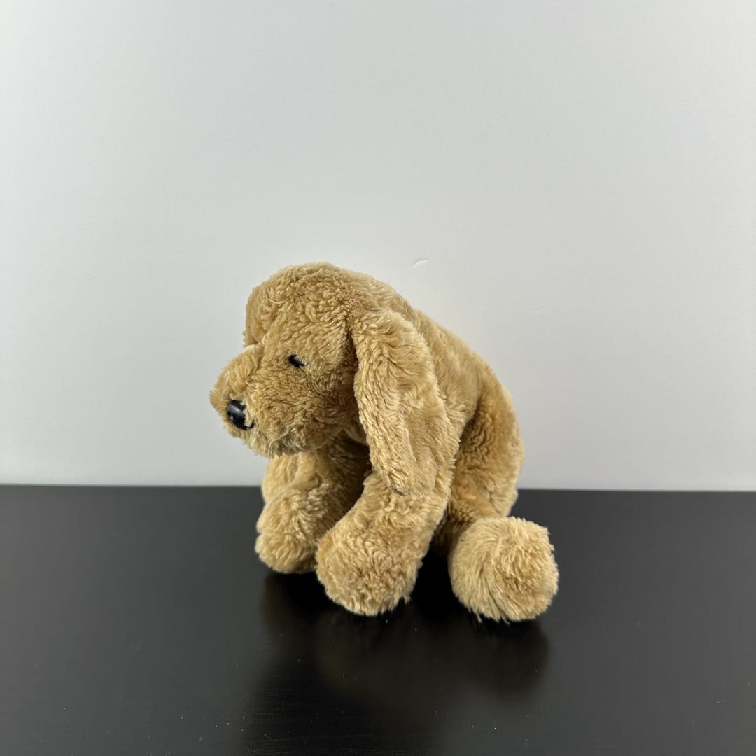 Vintage Gund Puddles Tan Plush Puppy Dog Red Collar Golden Lab Stuffed ...