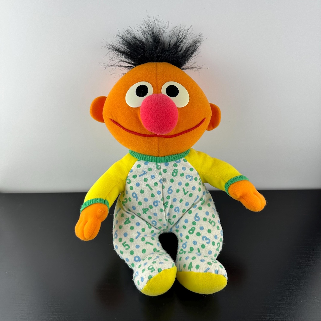 Vintage Playskool Ernie Numbers Sleeper Pyjamas Plush Stuffed Animal 12 ...