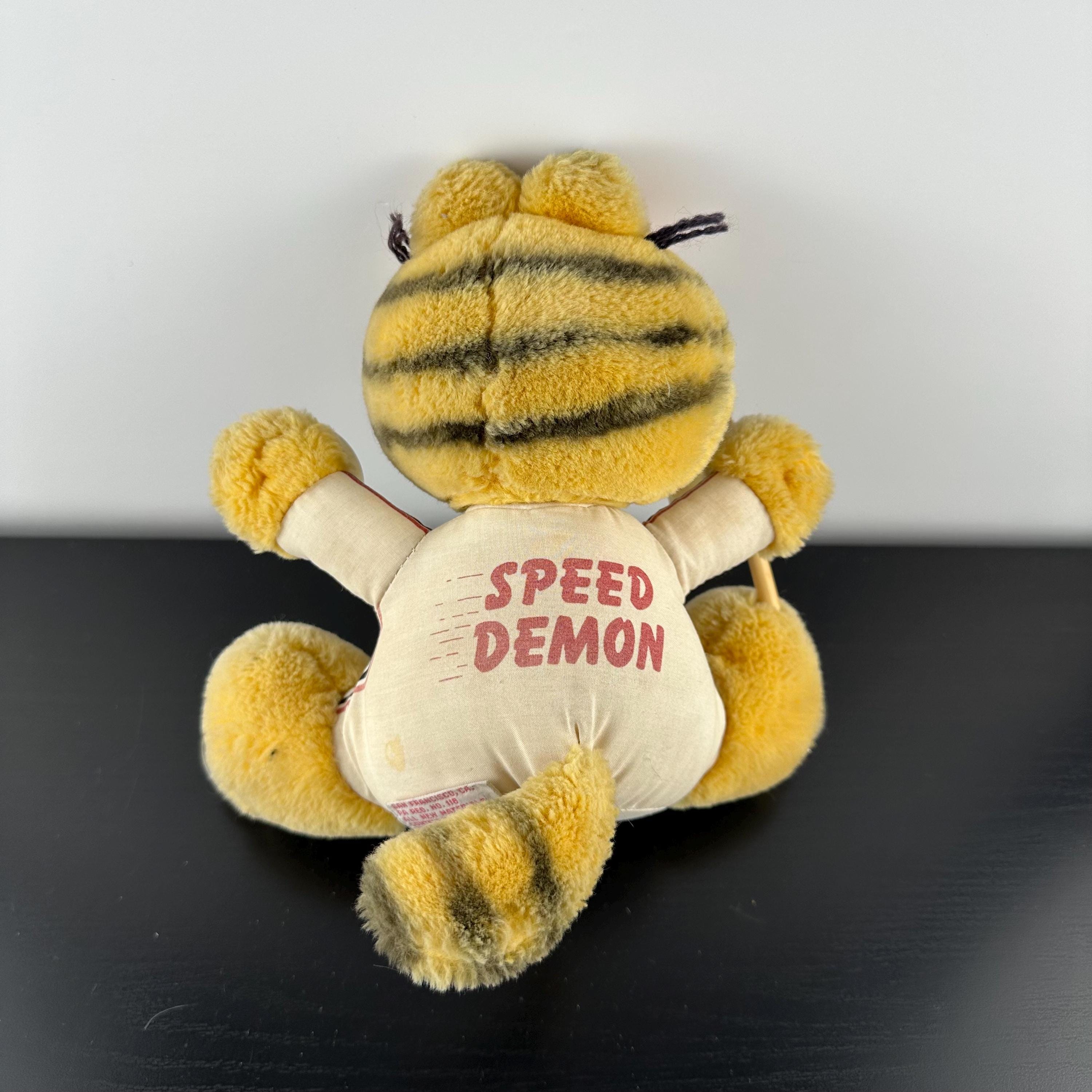 Vintage 1981 Garfield Plush Stuffed Animal Dakin Car Racer Speed Demon ...
