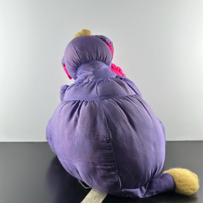 Vintage 1990 Stuffins Lumpys Gang Nylon Puffalump Neon Purple Cow Plush ...