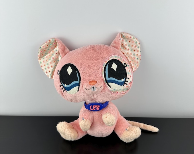 Vintage Y2K Littlest Pet Shop Mouse Pink Polka Dots Plush Stuffed ...