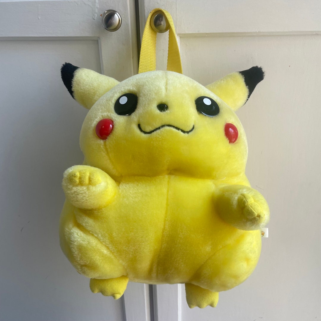 Vintage 90s Pokemon Fat Pikachu Plush Backpack read 9-10 Stuffed Animal ...