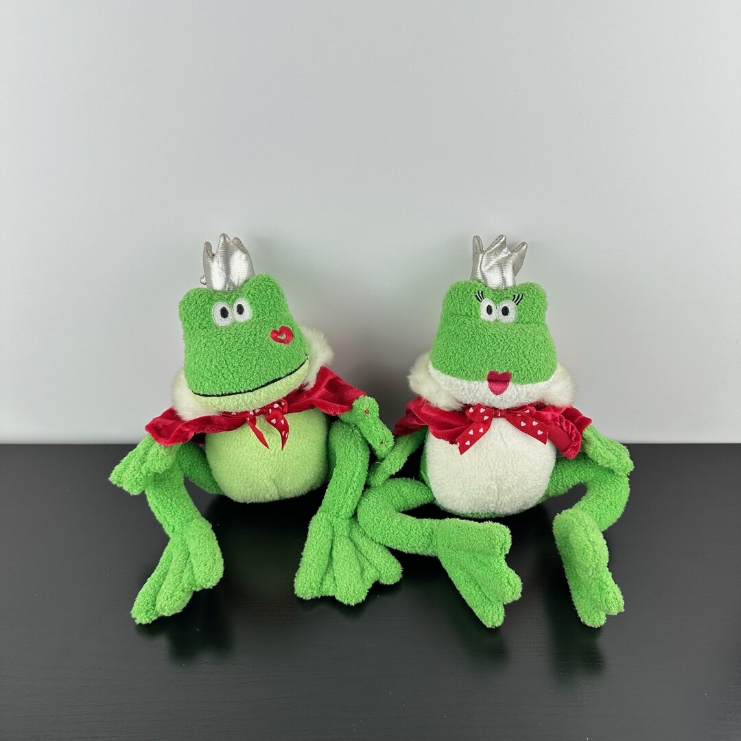 Bestever Rare Prince & Princess Charming Frog Love 10” Red Heart Bow ...