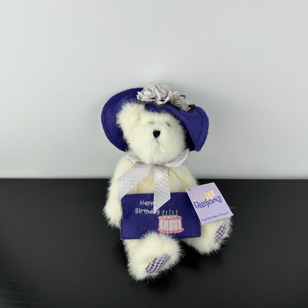 Boyds Bears HB Bersday Happy Birthday Jointed Teddy Bear 8” Flower Hat ...
